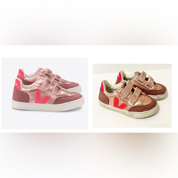 Veja | Shoes | Veja Kids Metallic Pink Sneakers Colorful Versatile ...